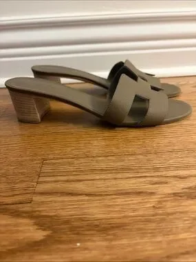 Hermes | Shoes | Hermes Olive Green Hstrap Slide Sandals | Poshmark